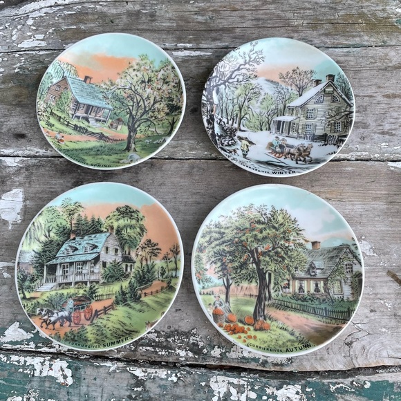 Currier & Ives | Accents | Vintage Currier Ives Botanic Seasonal ...